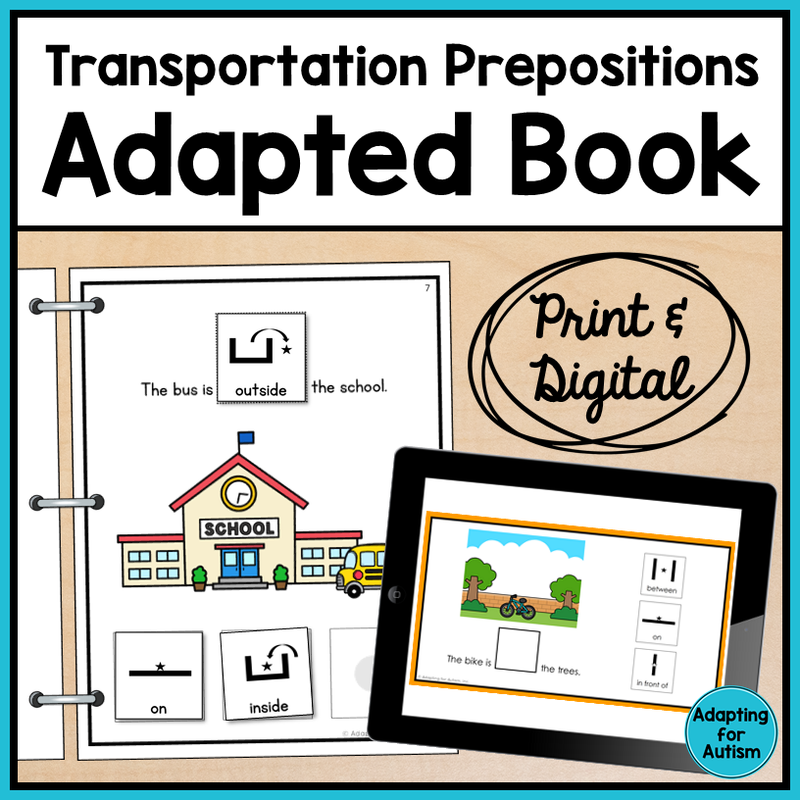Transportation Prepositions Adapted Book | Print & Digital – Autism ...