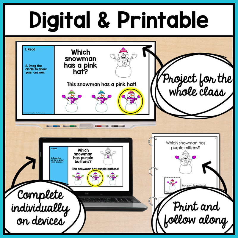 Winter Adapted Book: Which Snowman | Print & Digital – Autism Work Tasks