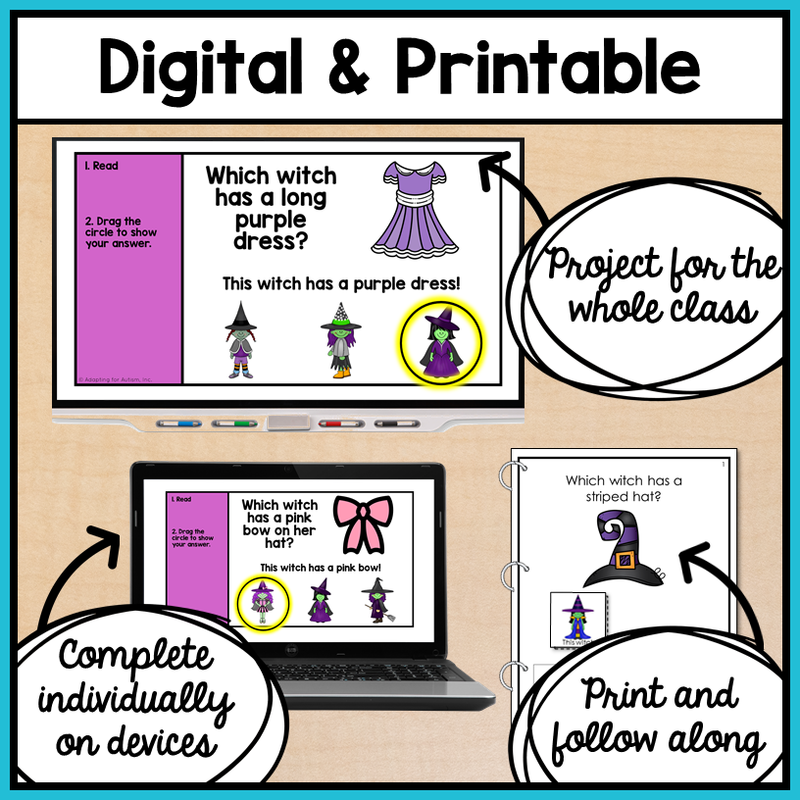 Halloween Adapted Book: Which Witch – Autism Work Tasks