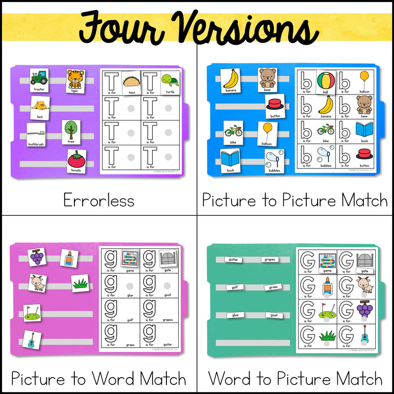 Alphabet File Folder Games Bundle | Beginning Sounds Activities ...