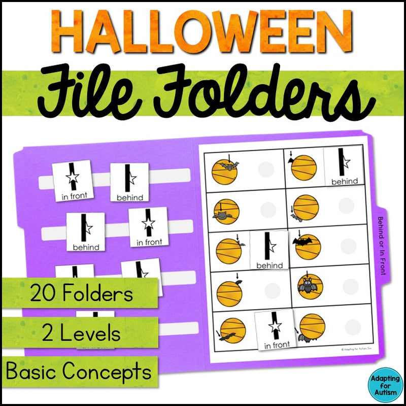 Halloween File Folder Games – Basic Concepts – Autism Work Tasks