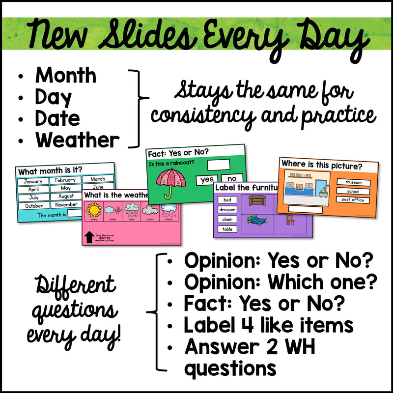 Life Skills Digital Morning Work Yearlong BUNDLE – Autism Work Tasks