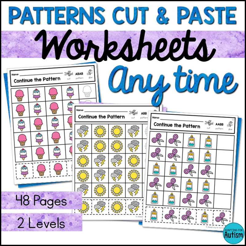 Cut And Paste Pattern Worksheets