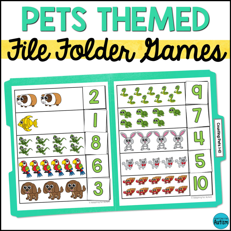 Pets File Folder Games and Activities – Autism Work Tasks