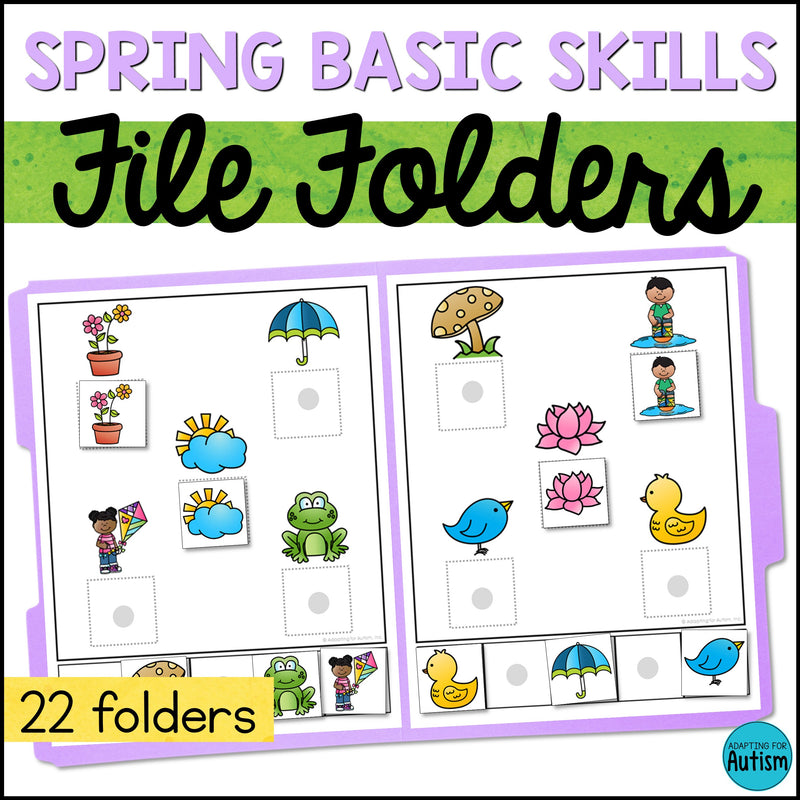 Spring Basic Skills File Folder Games and Activities – Autism Work Tasks