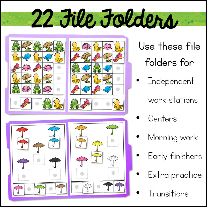 Spring Basic Skills File Folder Games and Activities – Autism Work Tasks