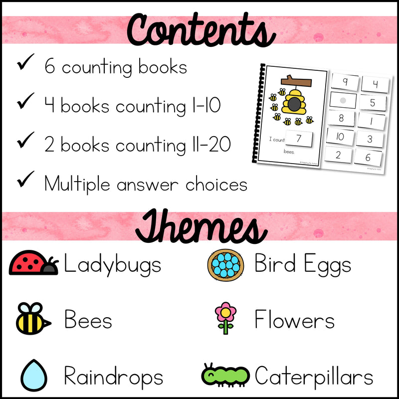 Spring Counting Activities Math Adapted Books | Count 1-20 – Autism ...