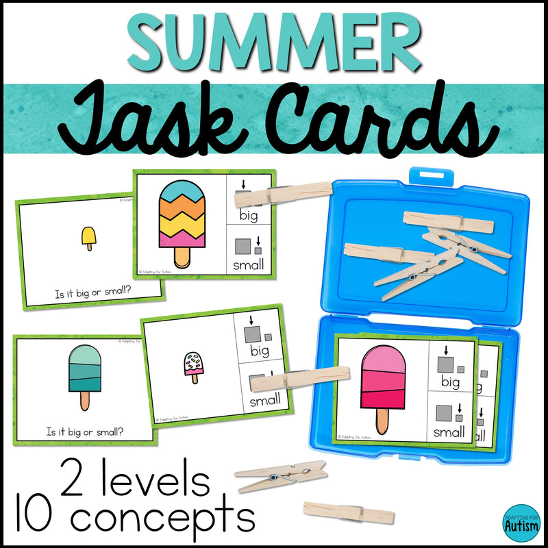 Special Education Task Boxes | Summer Basic Concepts – Autism Work Tasks
