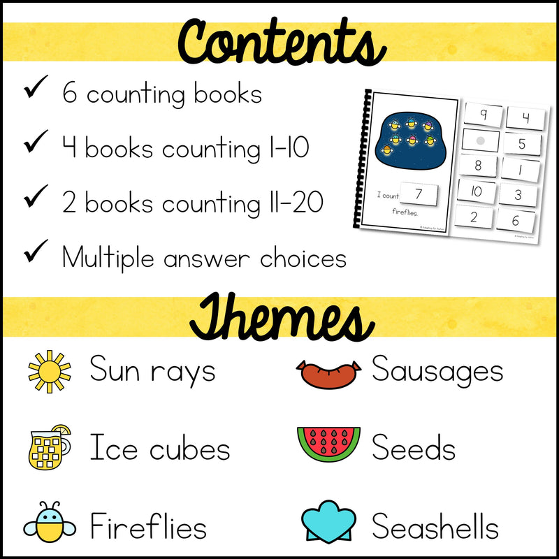 Summer Counting Activities Math Adapted Books | Count 1-20 – Autism ...