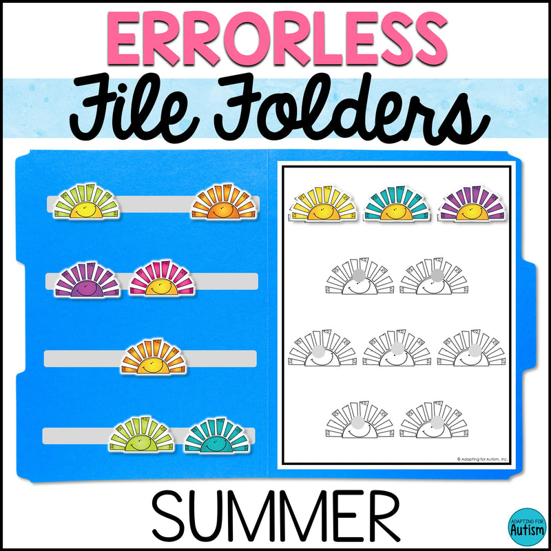 Errorless Summer File Folder Games and Activities – Autism Work Tasks