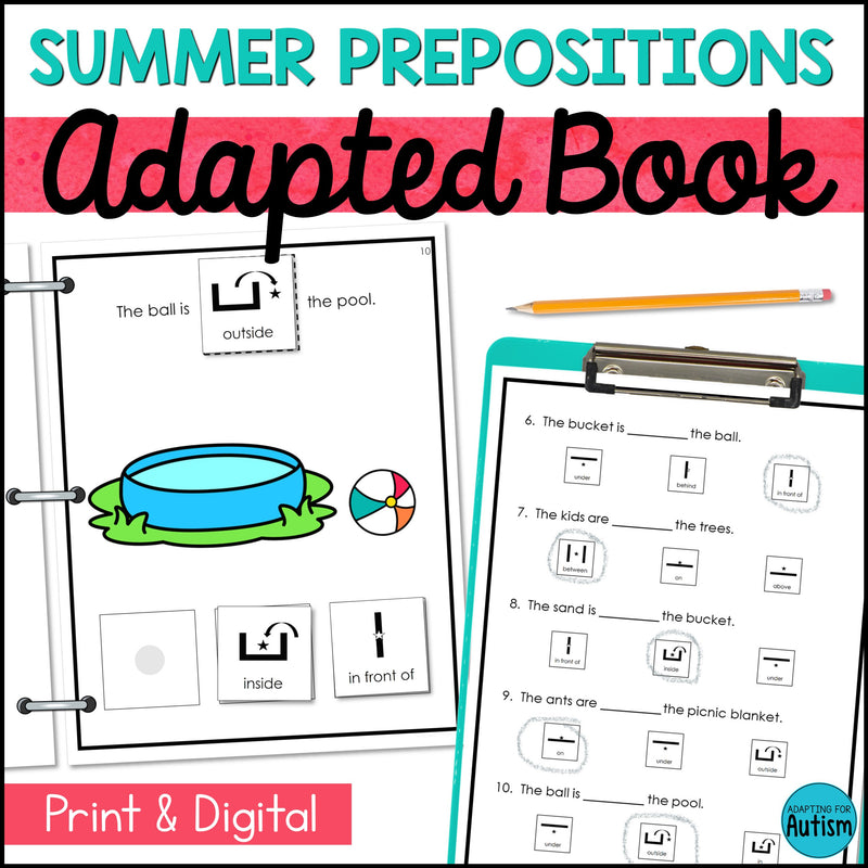 Summer Adapted Book: Prepositions (Print and Digital) – Autism Work Tasks