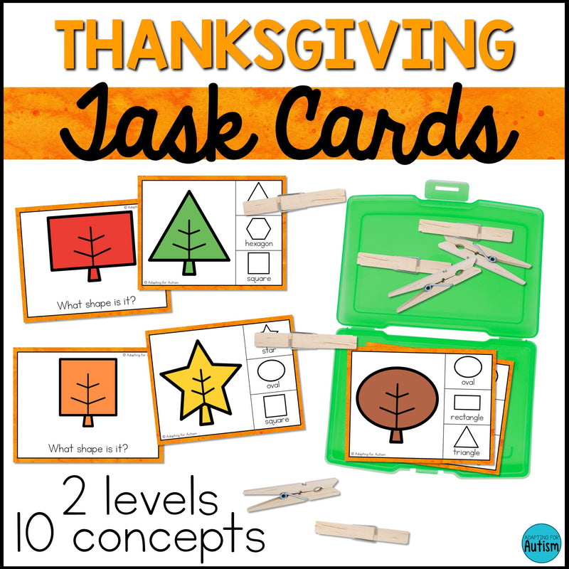 Special Education Task Boxes | Thanksgiving Basic Concepts – Autism ...