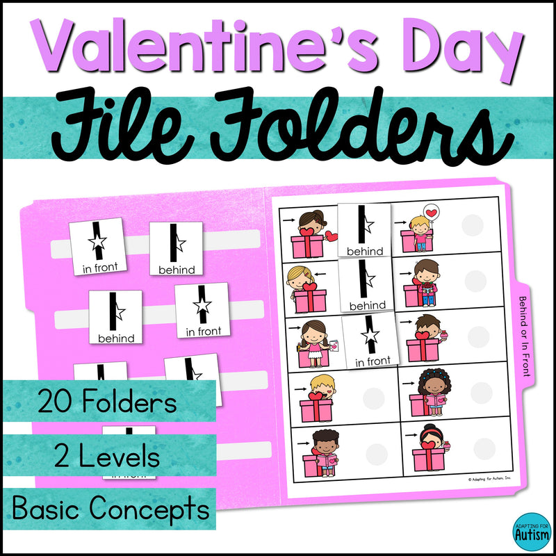 Valentine's Day File Folder Games – Basic Concepts – Autism Work Tasks