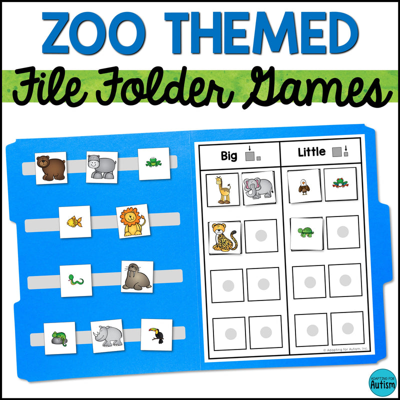 Zoo Animals File Folder Games and Activities – Autism Work Tasks
