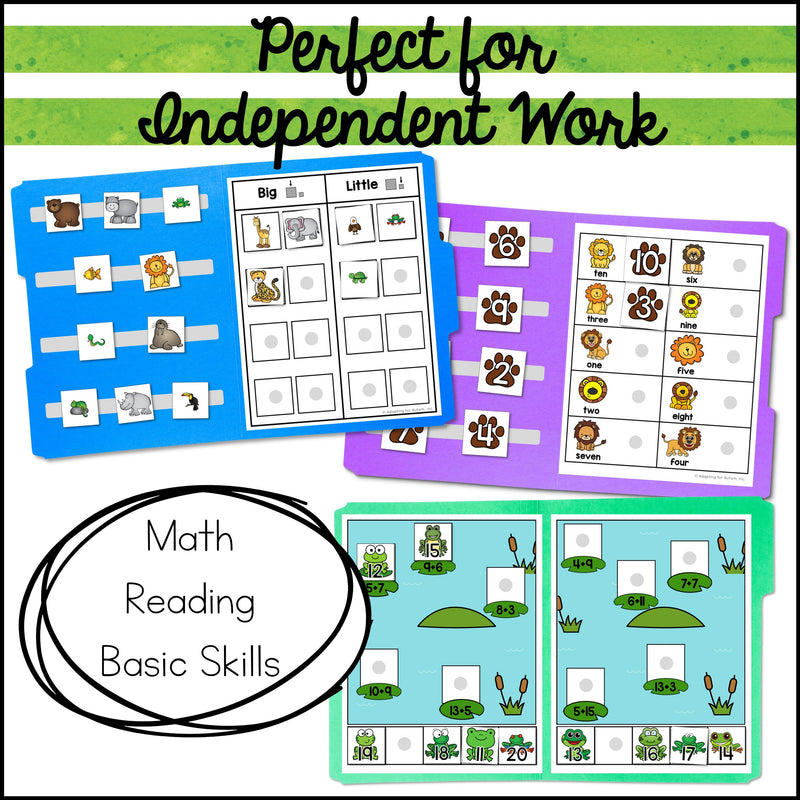 Zoo Animals File Folder Games and Activities – Autism Work Tasks