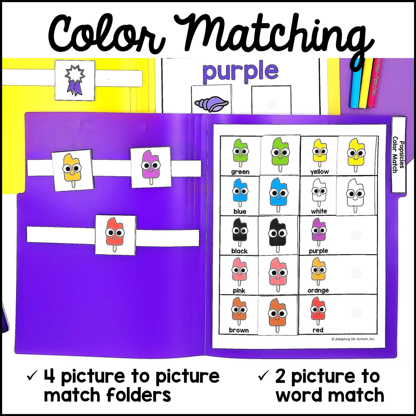 Color File Folder Games for Preschool | Matching and Sorting – Autism ...