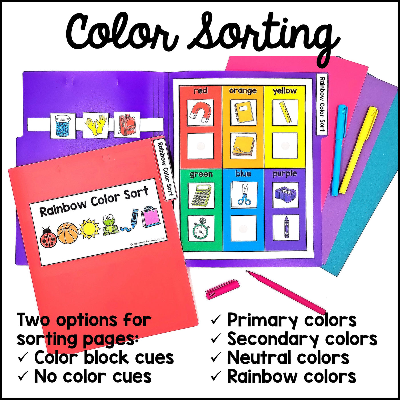 Color File Folder Games for Preschool | Matching and Sorting – Autism ...