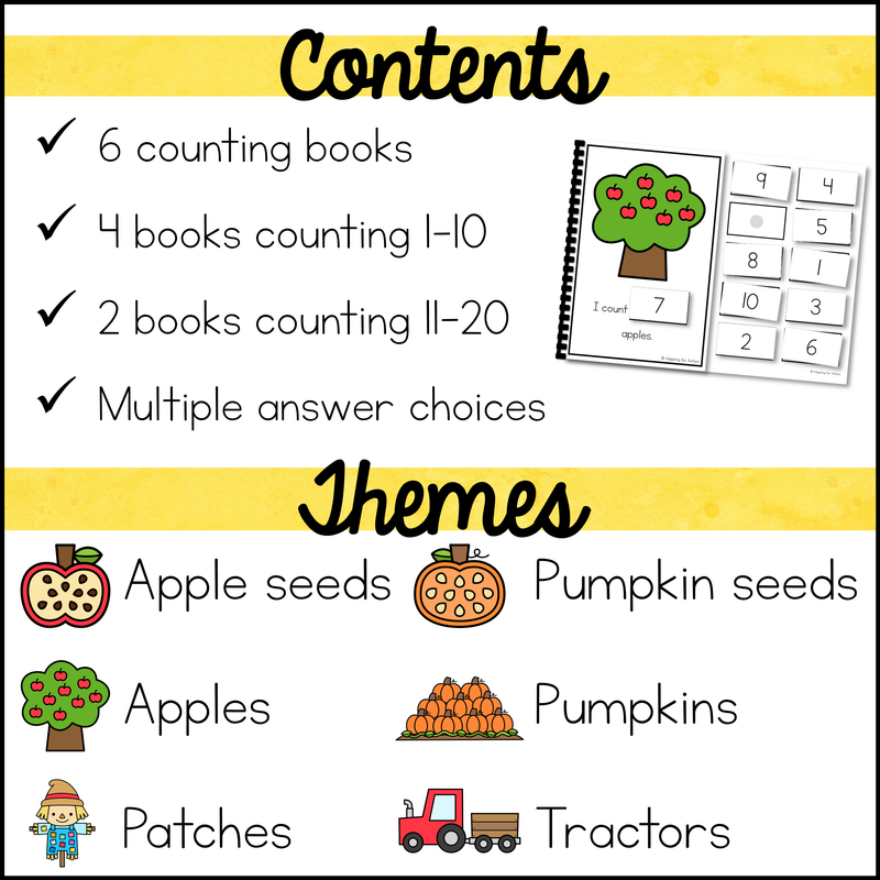 Fall Counting Activities Math Adapted Books | Count 1-20 – Autism Work ...