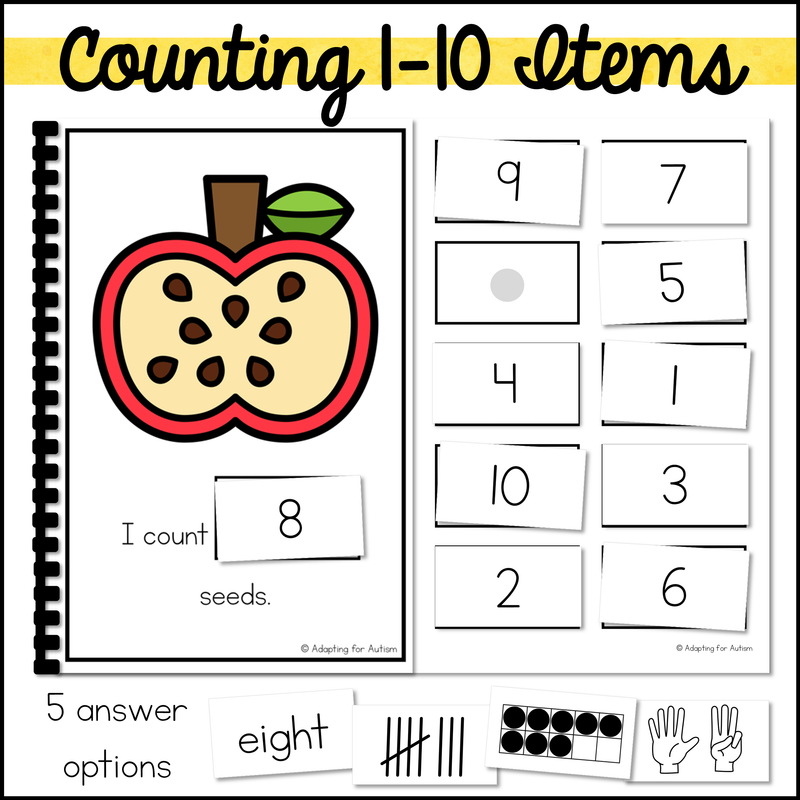 Fall Counting Activities Math Adapted Books | Count 1-20 – Autism Work ...