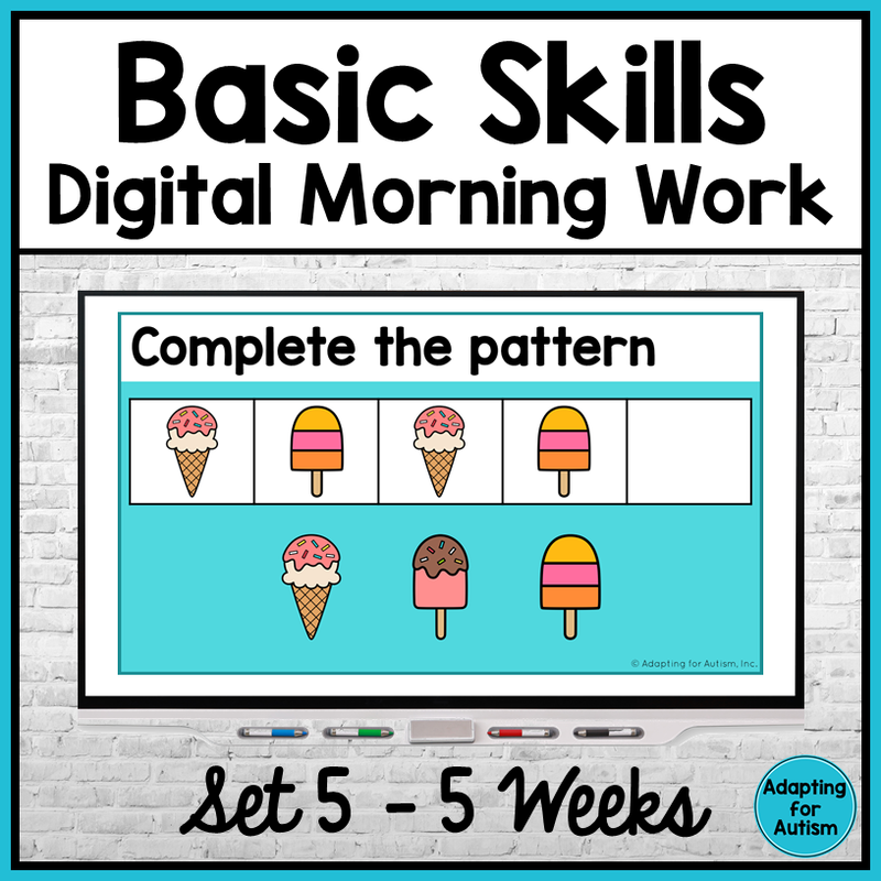 Basic Skills Digital Morning Work - Set 5 – Autism Work Tasks