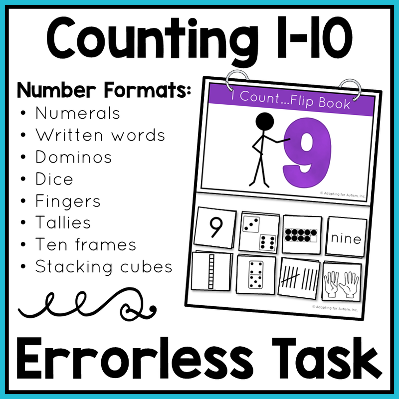Errorless Counting Flip Books – Autism Work Tasks