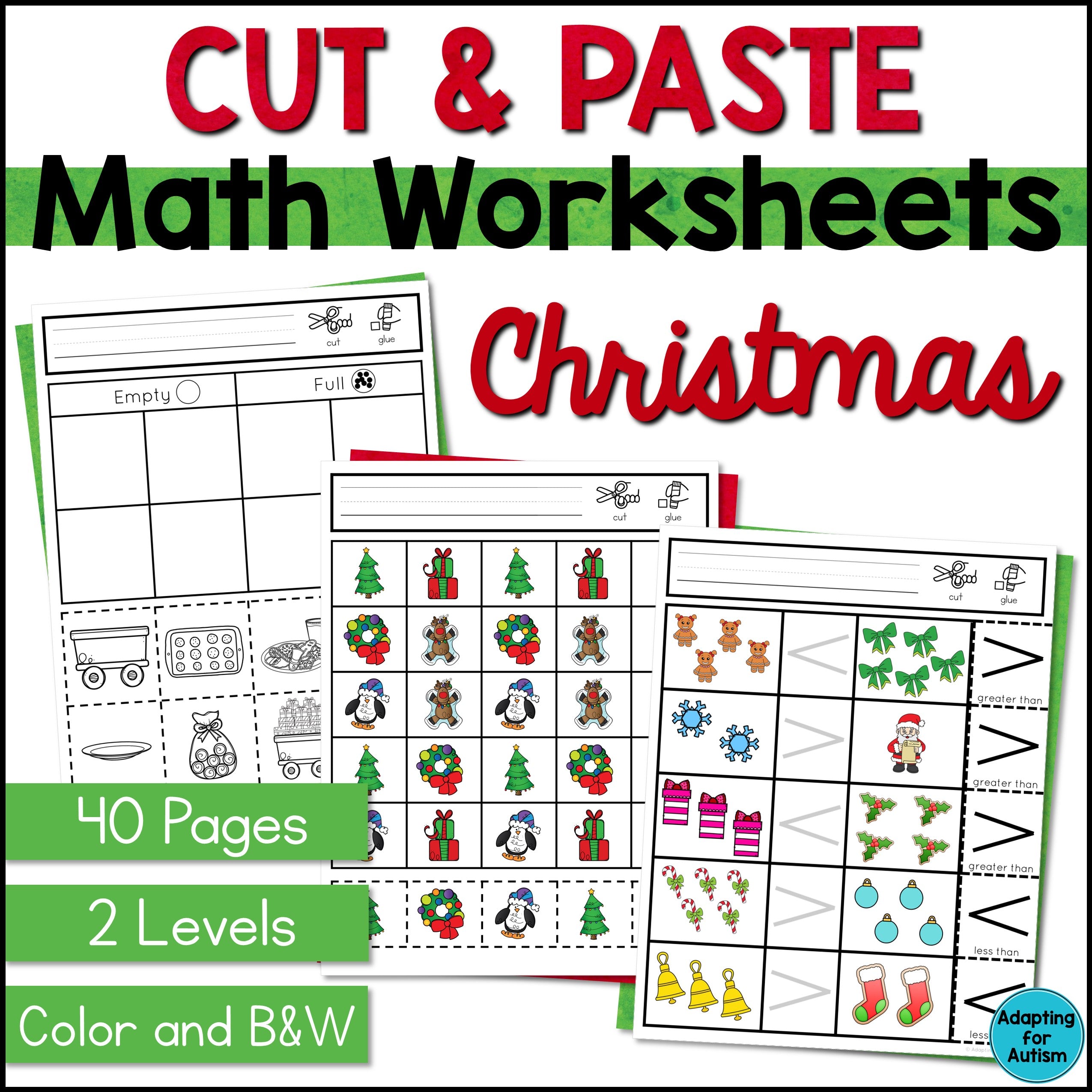 Xmas Math Worksheets For Preschoolers Christmas Preschool And