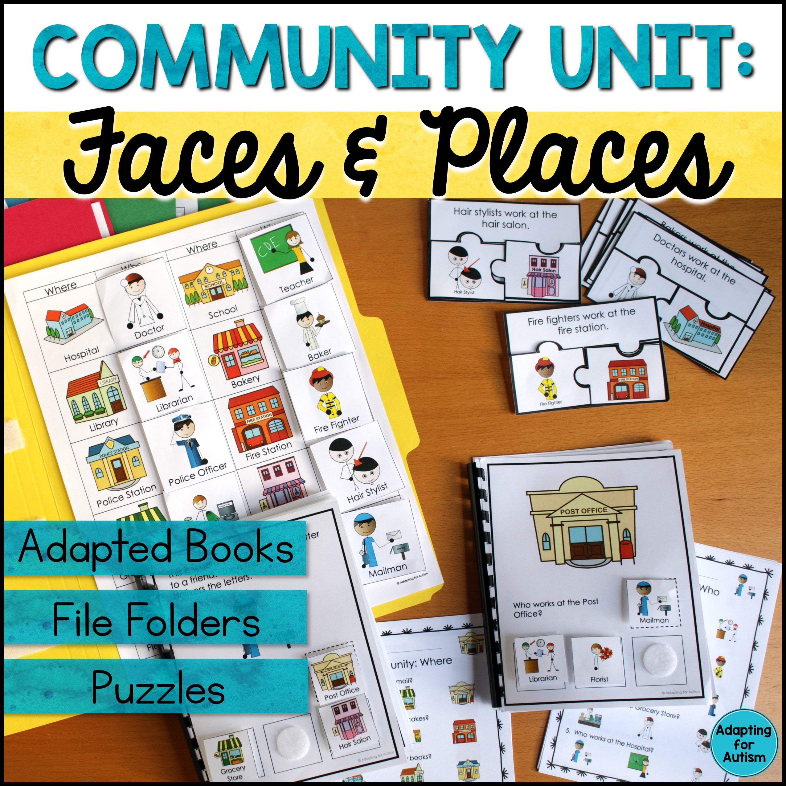 Community Helpers Task Box Activities Teaching Autism Match The #s On