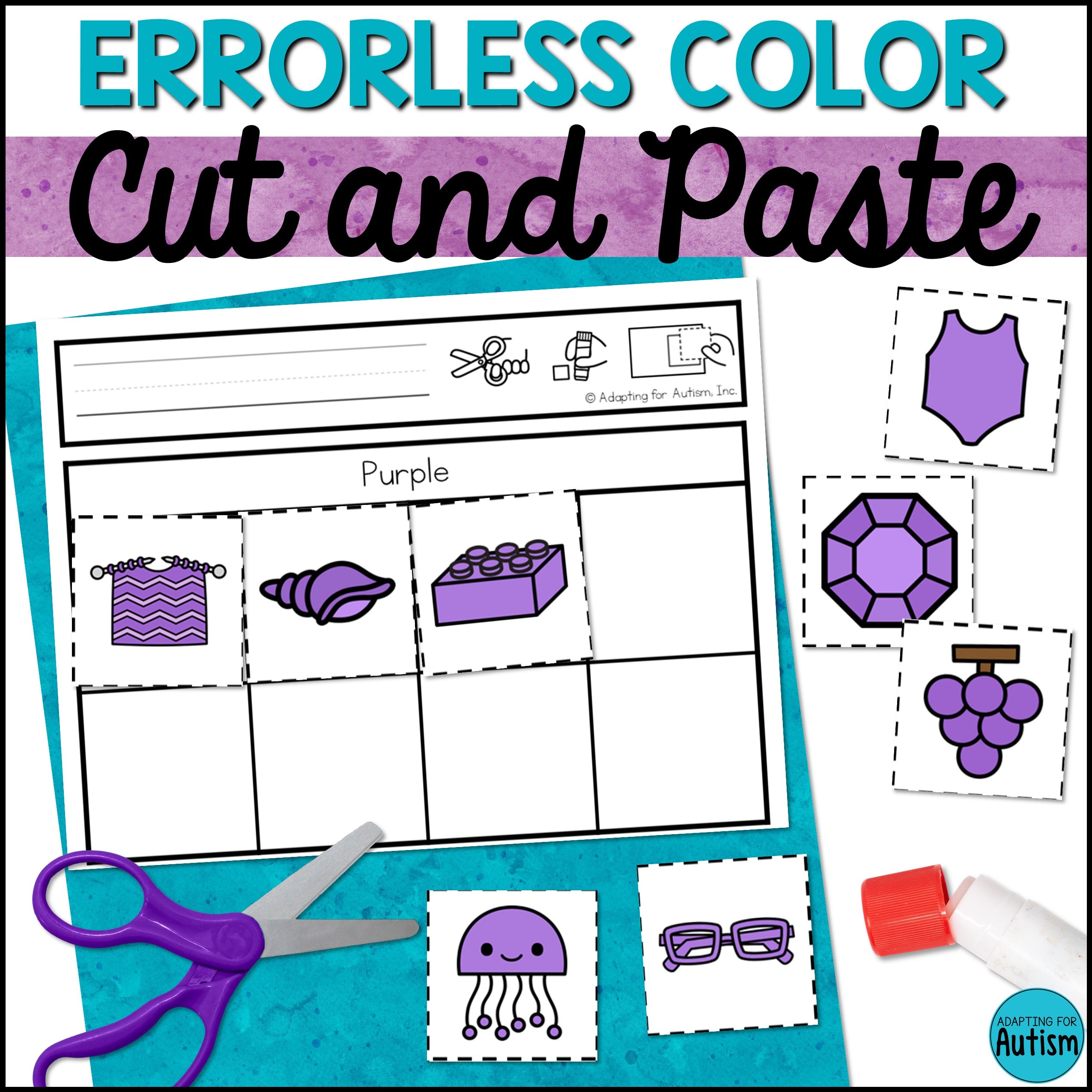 Color Cut Paste Worksheets Free Printable Valentine's Day Cut And