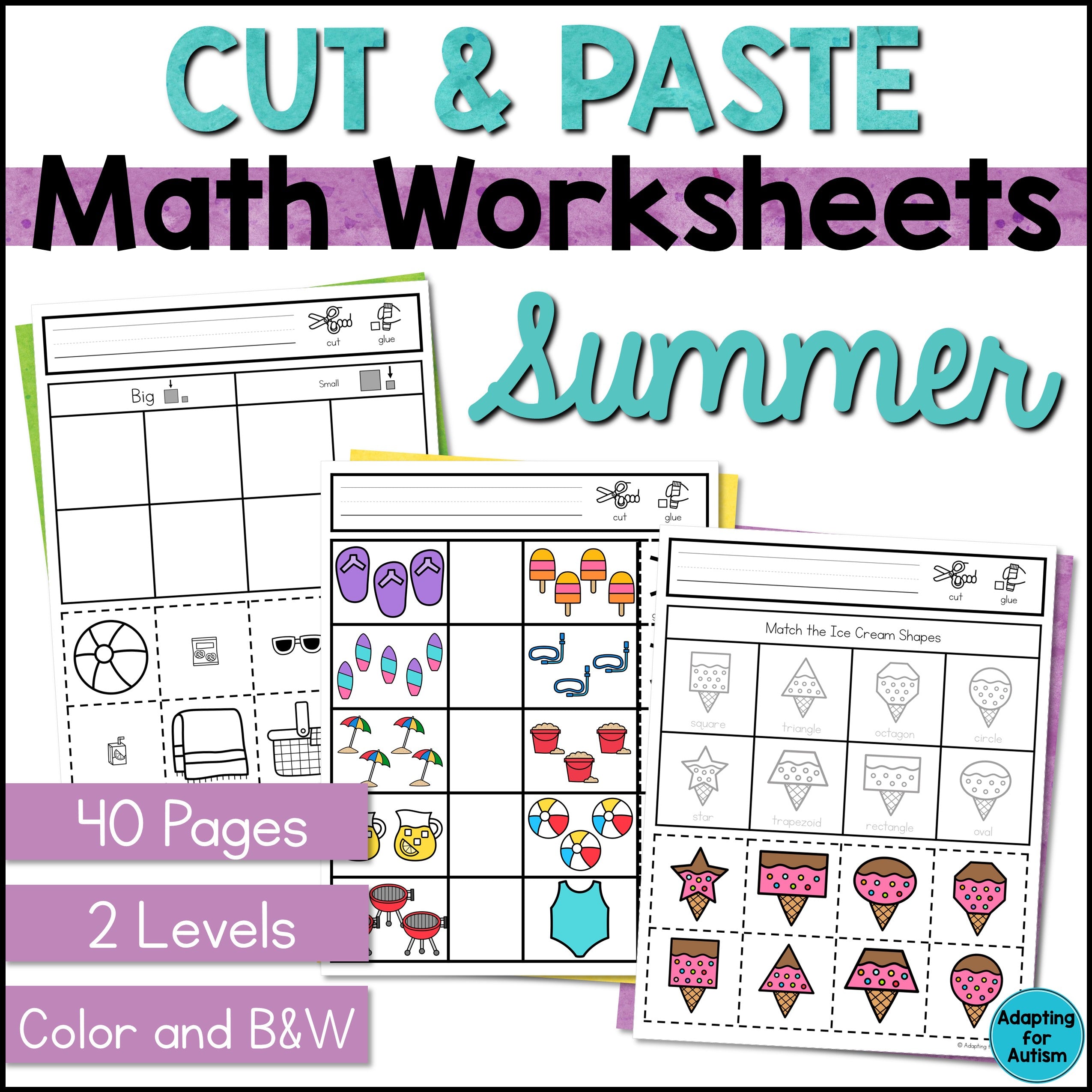 Summer Math Worksheets